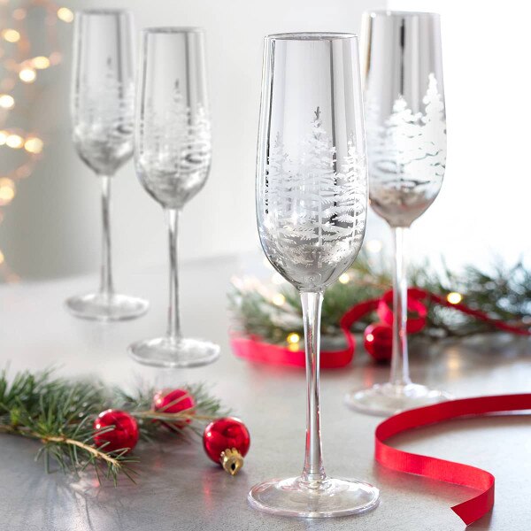 Alpine Flutes Silver Set of 4 #34336 | IWA Wine Accessories