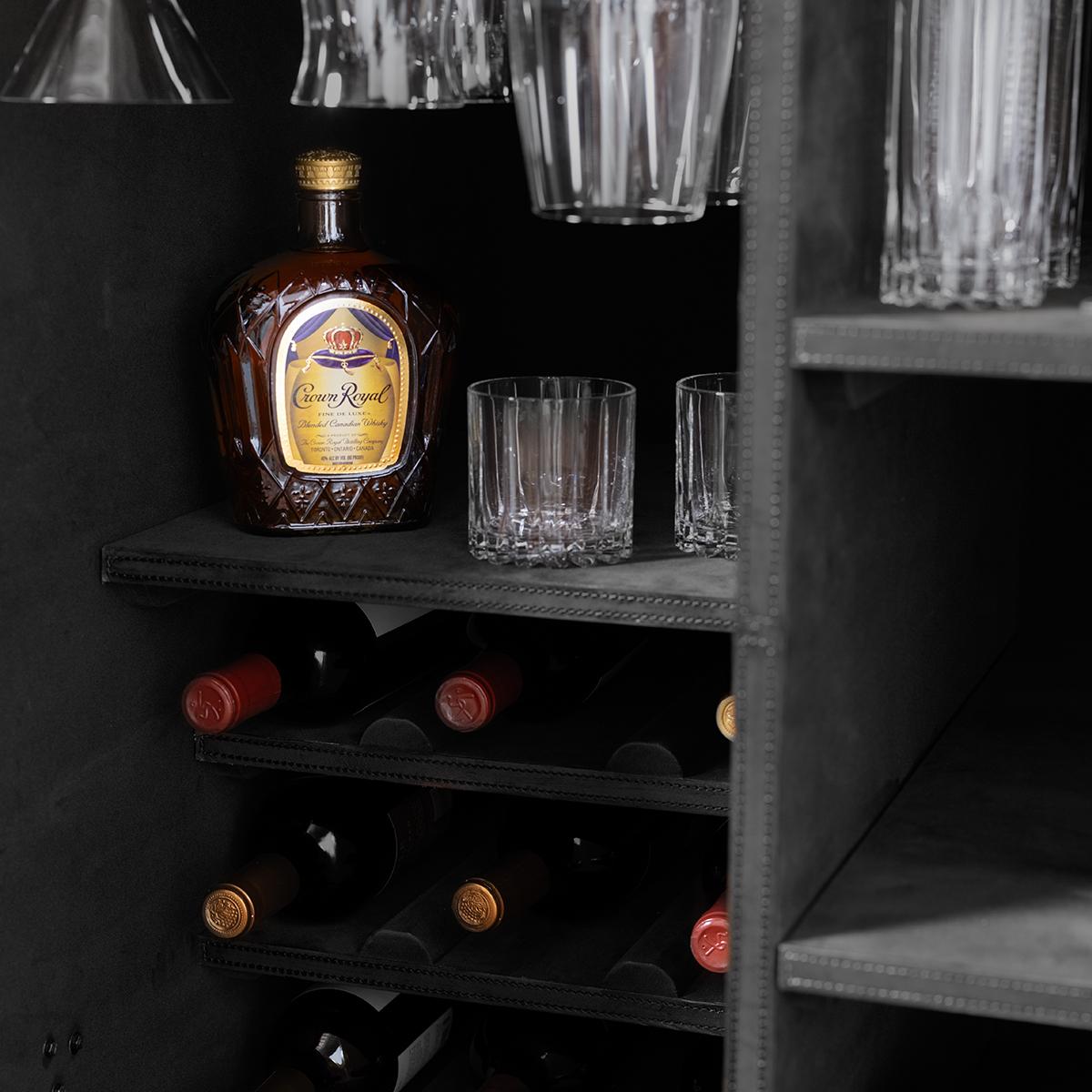 Black leather bar store