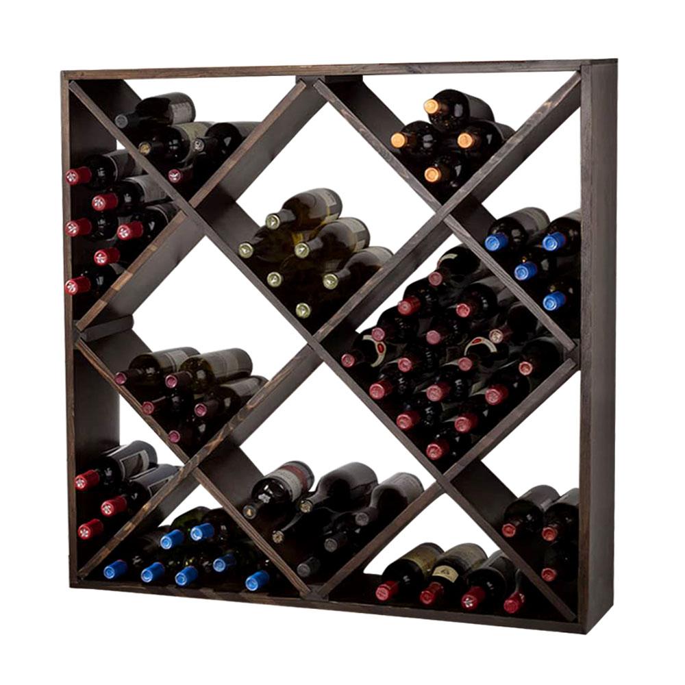Pine Diamond Rack 112 Bottle Walnut #35511 | IWA Wine Accessories